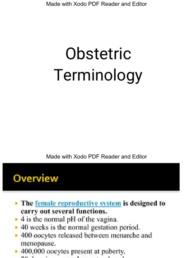 Obstetric Terminology | PDF