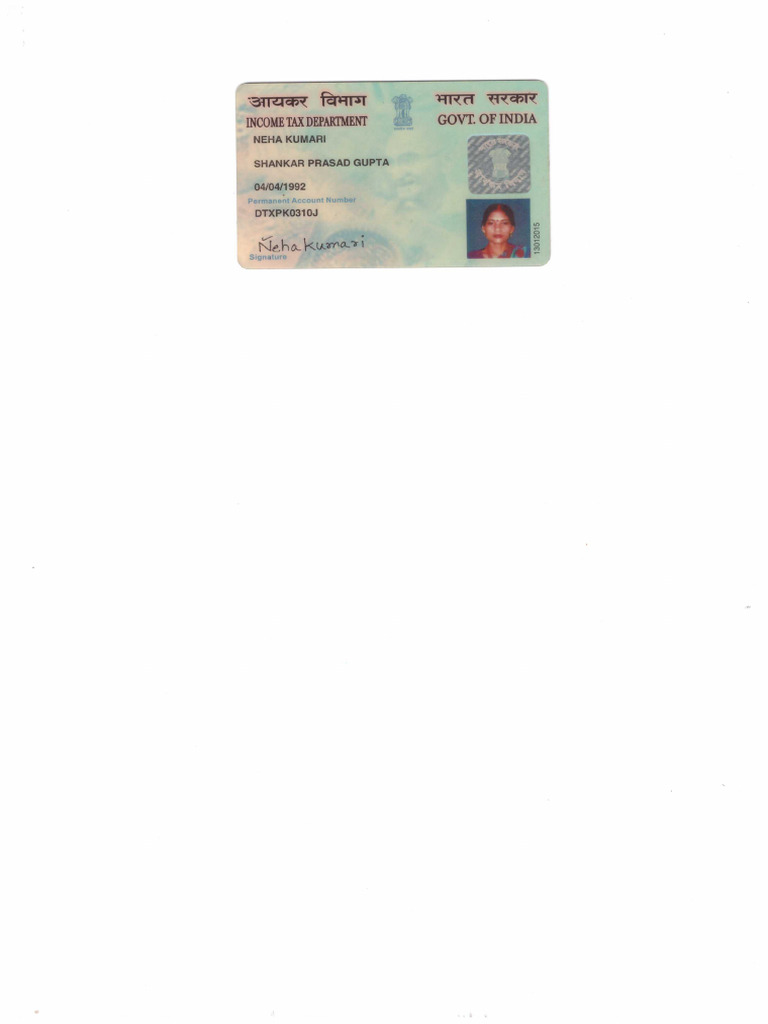Neha PAN Card | PDF