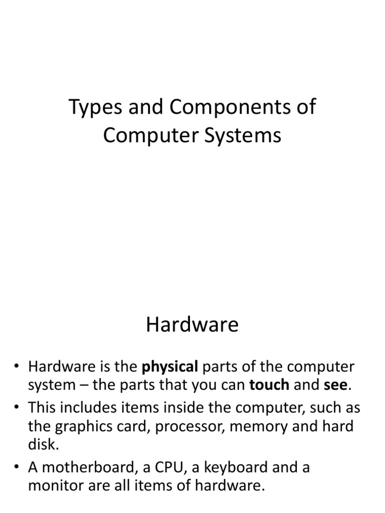 Types and Components of Computer Systems | PDF | Computer Data Storage ...