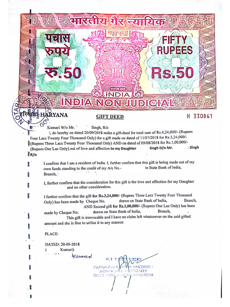 Gift Deed Format | PDF