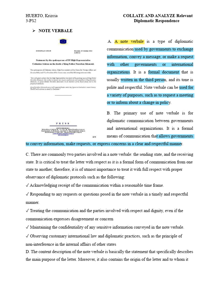 Understanding Diplomatic Communications | PDF | Consul (Representative ...