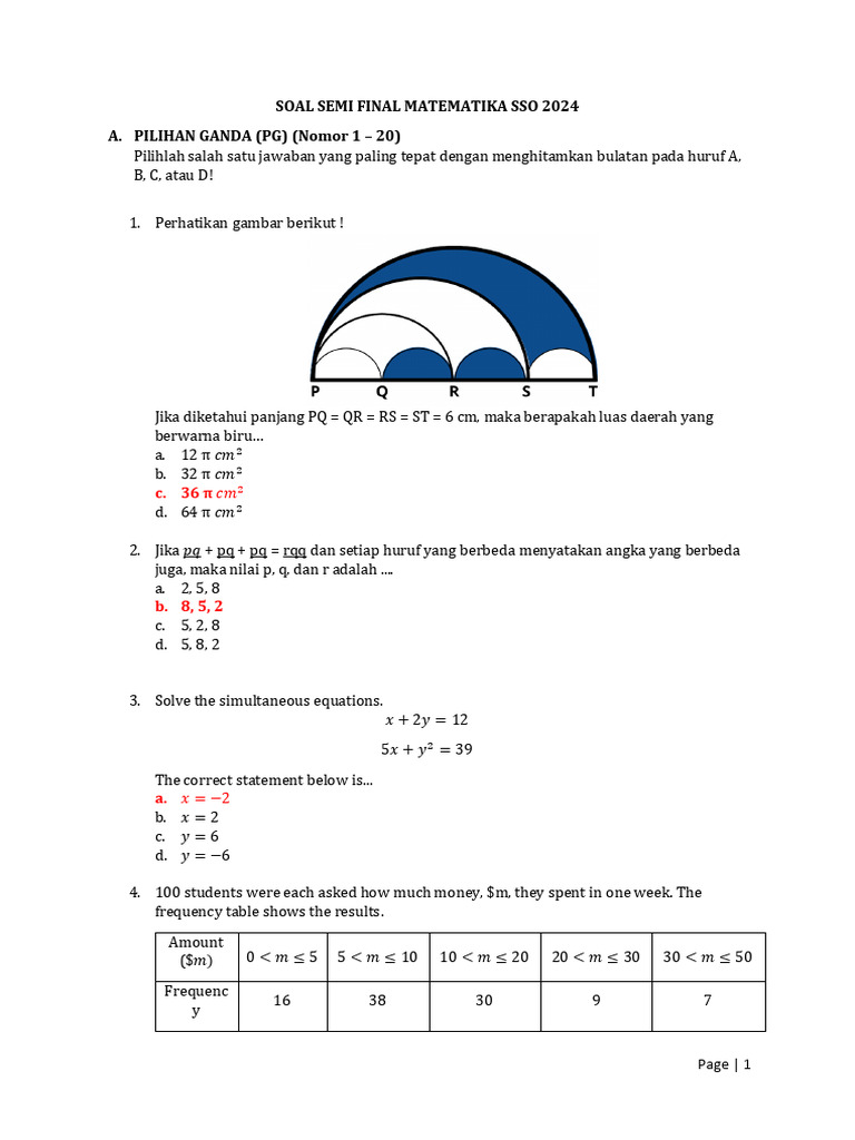 Contoh Soal MTK | PDF