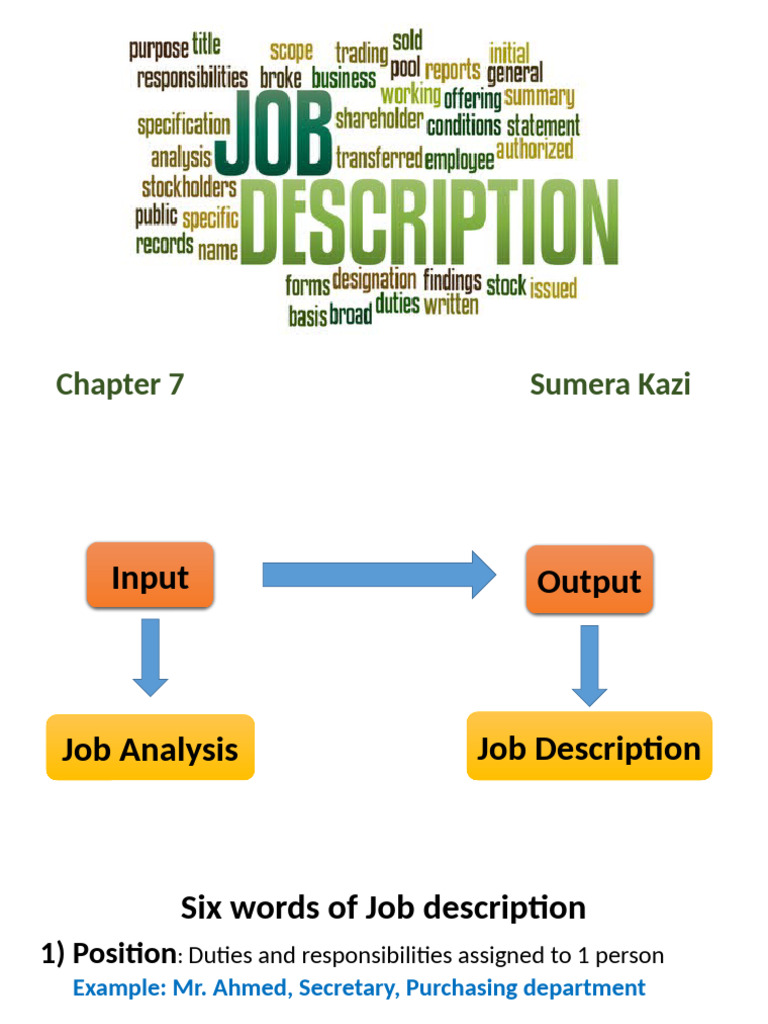 Chapter 7 (Job Description) | PDF | Labor Relations | Workplace