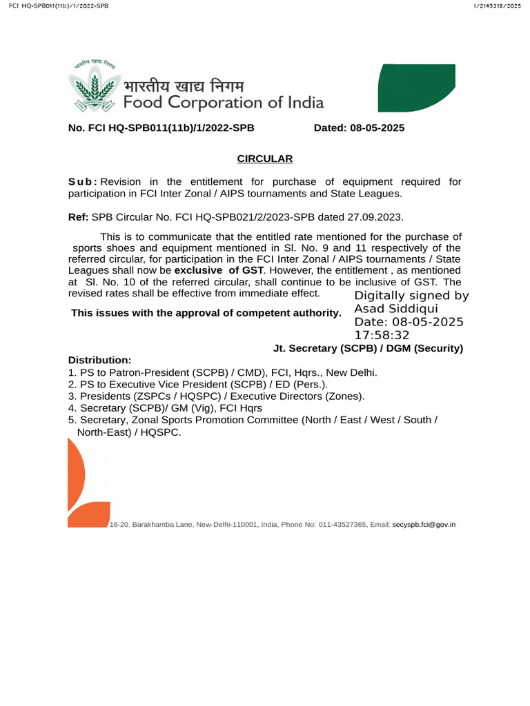 SCPB GST Circular 2025 | PDF