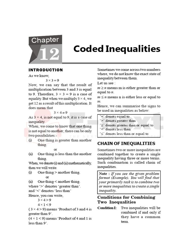 12 Coded Inequalities (E-Next - In) | PDF | Inequality (Mathematics) | Mathematics