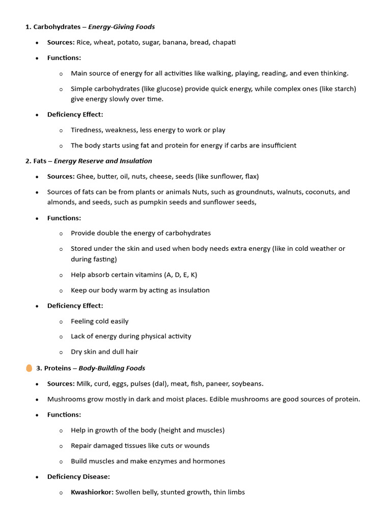 Food and Nutrition Notes | PDF | Foods | Vitamin