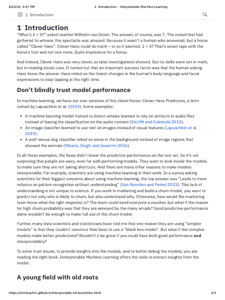 1 Introduction – Interpretable Machine Learning | PDF | Machine Learning | Regression Analysis