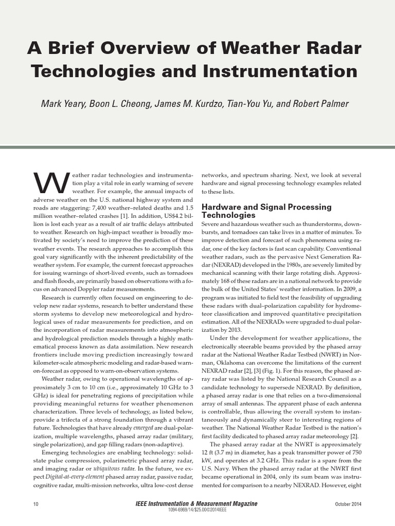 Advances in Weather Radar Technology | PDF | Radar | Refractive Index