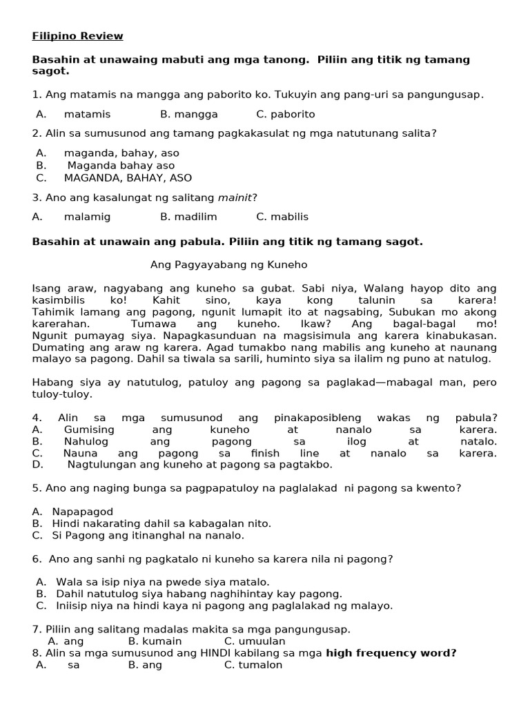 Filipino Review | PDF