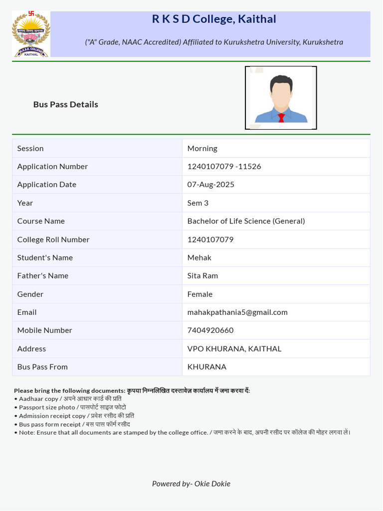 Bus Pass Form | PDF