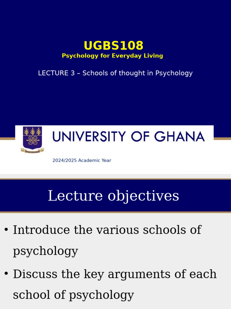 Schools of Thought in Psychology Overview | PDF | Psychology ...