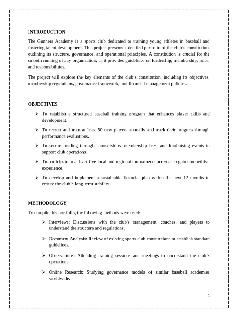 Gunners Academy Constitution Overview | PDF | Governance | Constitution