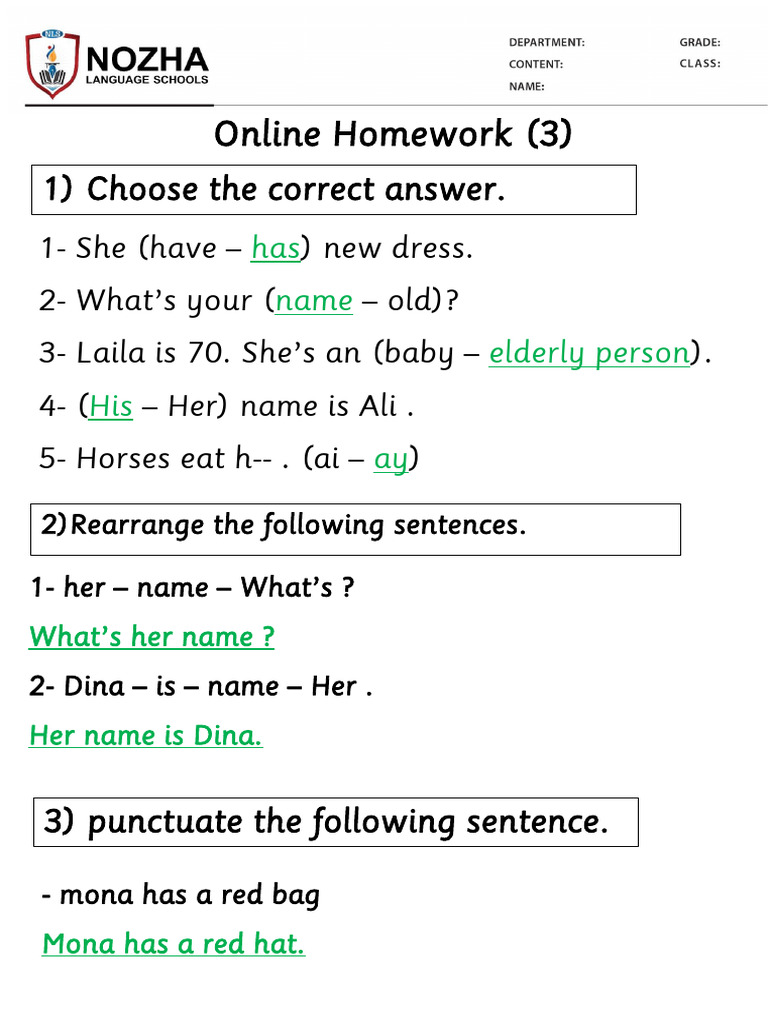 Answer - Online Homework (3) - 2024 | PDF