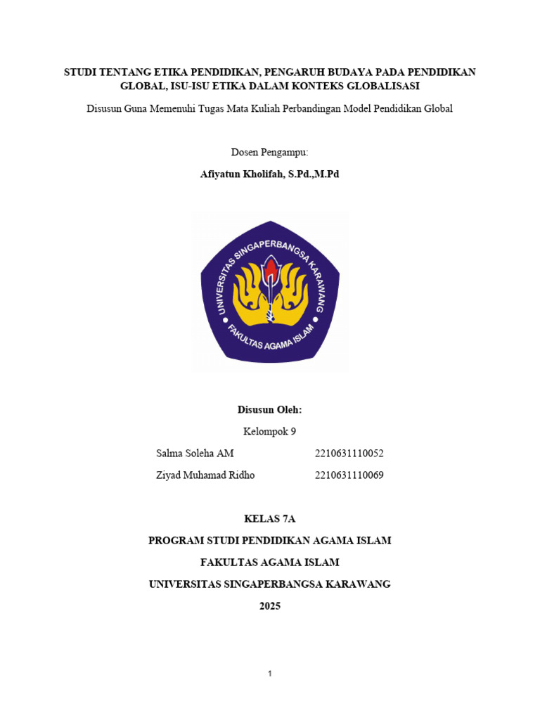 Kelompok 9 Perbandingan Model Pendidikan Global | PDF