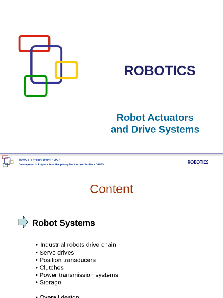 Robot Drive Systems and Actuators | PDF | Electric Motor | Actuator