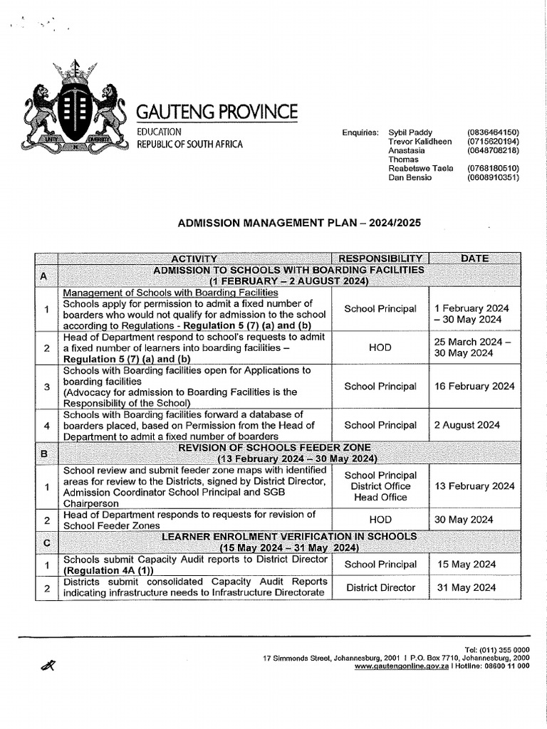 Approved Admissions Management Plan 2024-25 | PDF