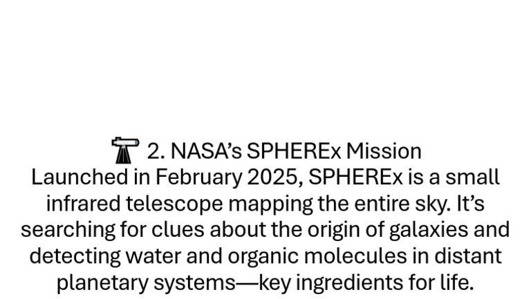 NASA SPHEREx Mission: Mapping the Sky | PDF