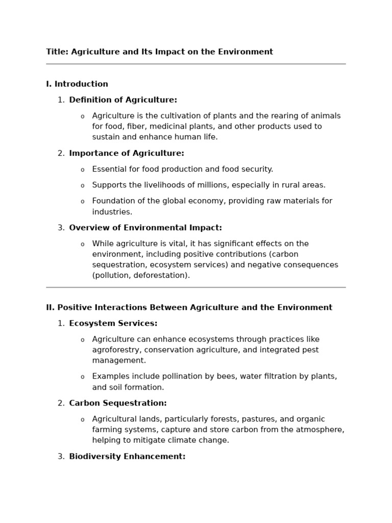Agriculture's Environmental Impact Explained | PDF | Agriculture ...