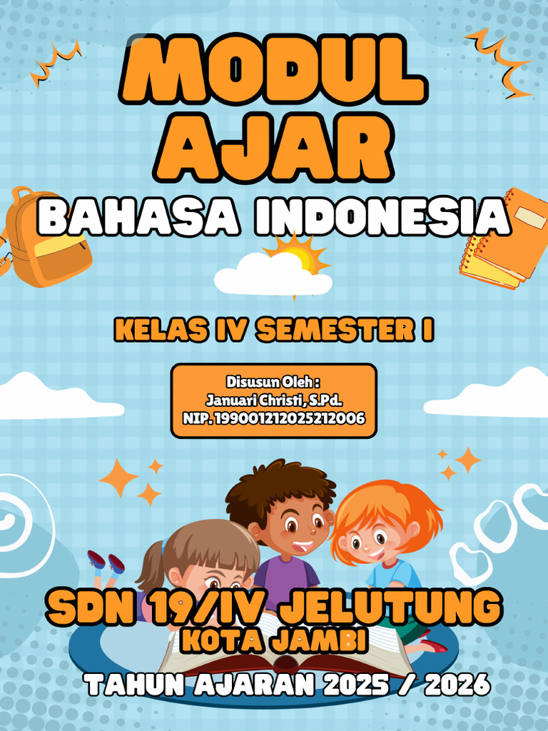 Contoh Cover Modul Ajar Bahasa Indonesia Kelas IV | PDF