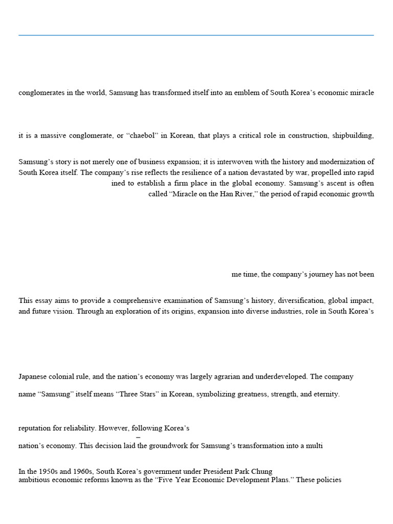 Samsung Group - A Comprehensive Study of A Global Conglomerate | PDF ...