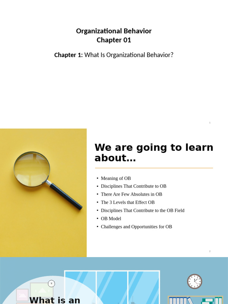 Lecture 07-MOB - OB Chpater 01 What Is OB. | PDF | Psychology | Attitude (Psychology)