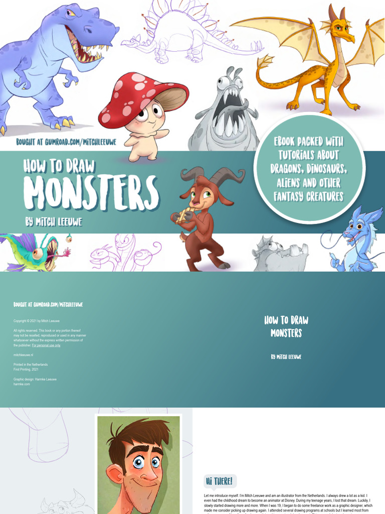 How to Draw Monsters by Mitch Leeuwe | PDF | Drawing | Monsters