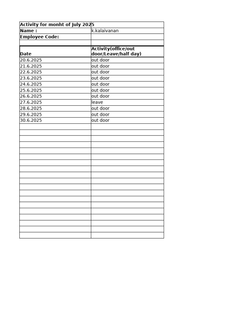 June Attendance | PDF