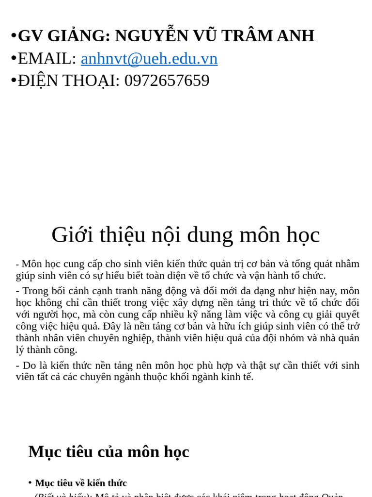 Gioi Thieu Mon Hoc | PDF
