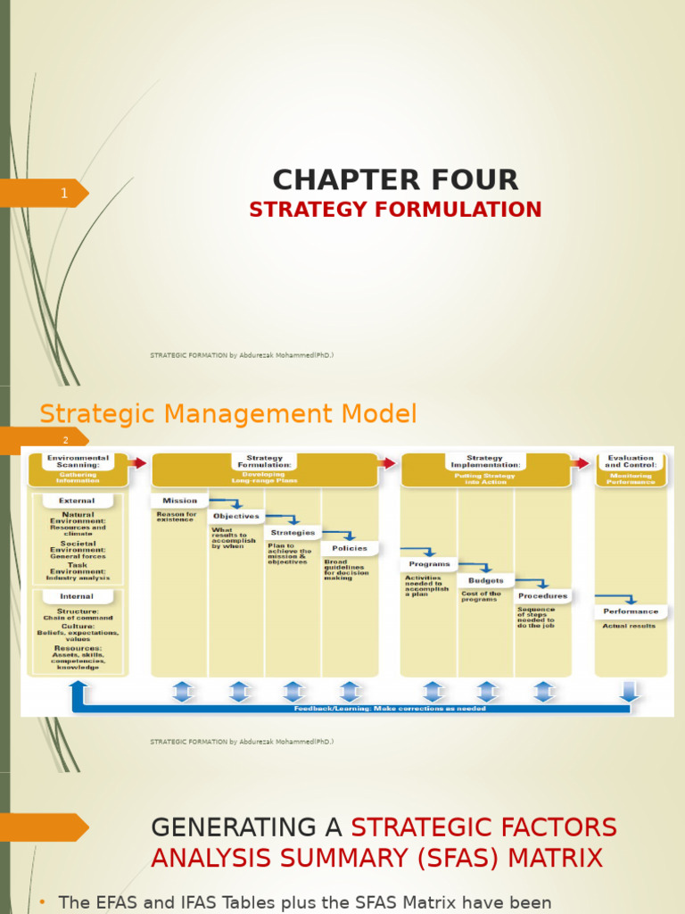 CH 4 Strategy Formulation | PDF | Strategic Management | Mergers And Acquisitions