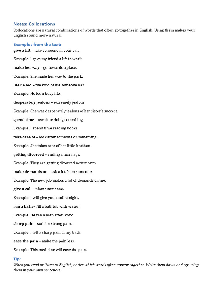 Notes Collocations | PDF