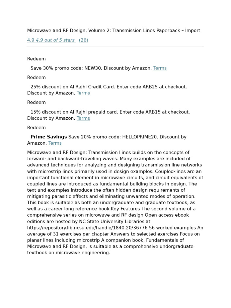 Microwave RF Design: Transmission Lines | PDF