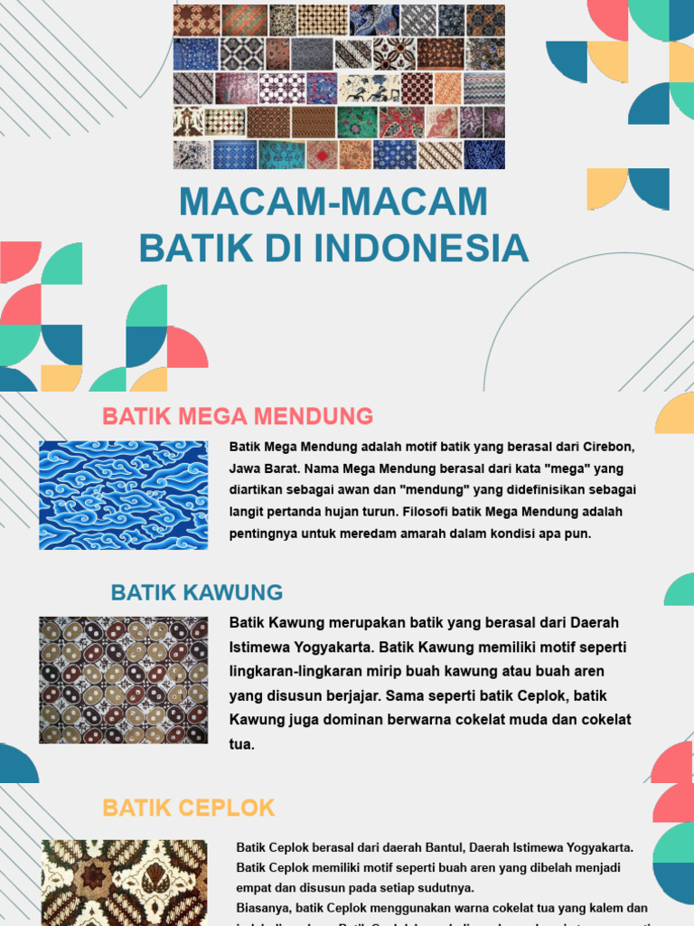 Macam-Macam Motif Batik Di Indonesia | PDF