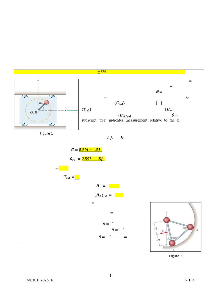 25ME101 Quiz2 Setwise FinalSolutions | PDF | Rotation Around A Fixed ...