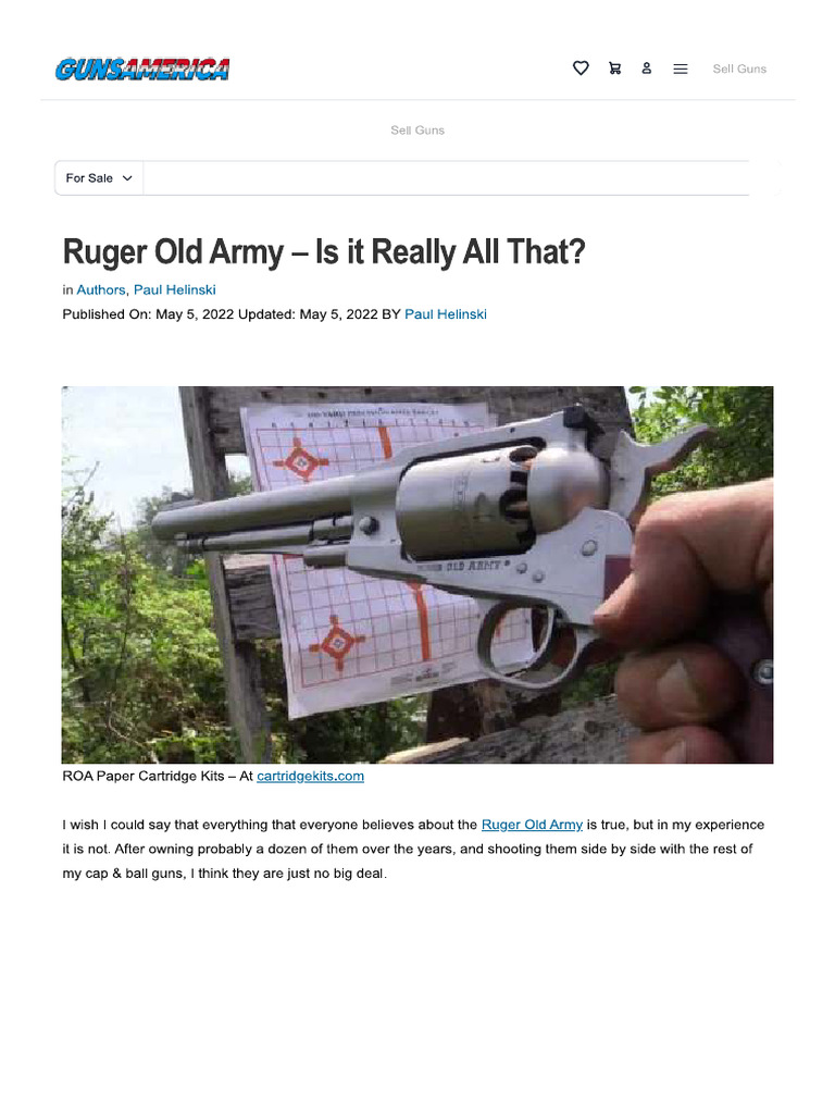 Ruger Old Army - Is It Really All That | PDF