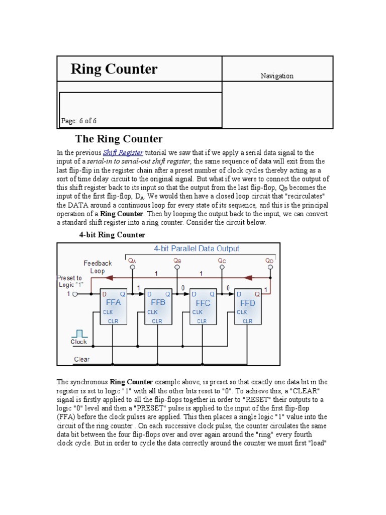 The Ring Counter | PDF | Electronics | Electronic Circuits