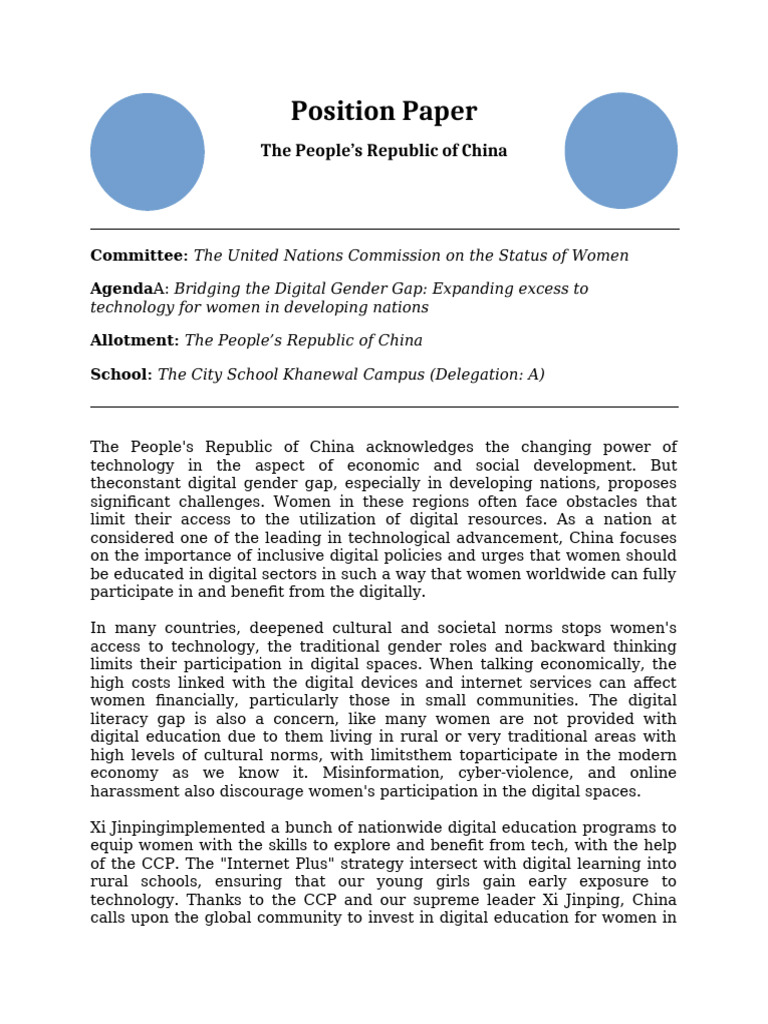 Bridging the Digital Gender Gap in China | PDF | Developing Country | China