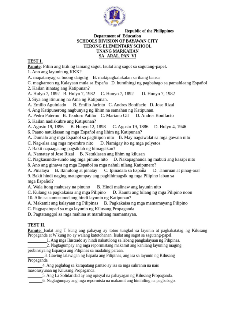 2026 Aral - Pan First Grading | PDF