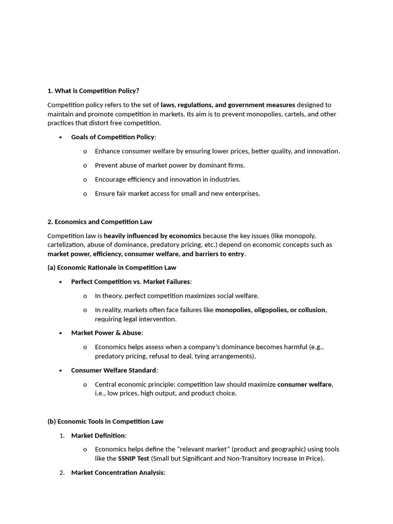 Competition Law Overview and Analysis | PDF | Competition Law | Monopoly