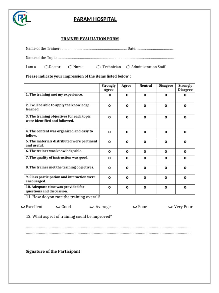 Trainer Feedback Form | PDF