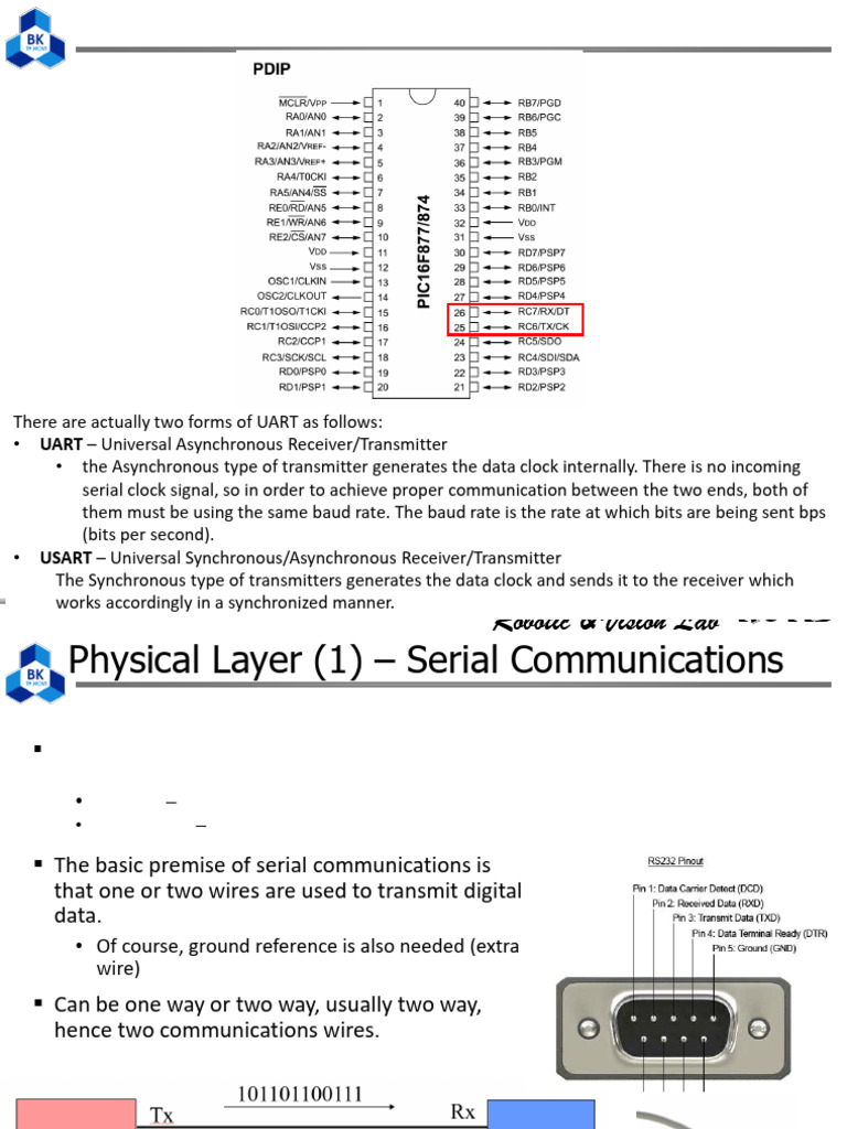 Pic16F877 RS232 Rovisonline Modified | PDF | Bit Rate | Electronics