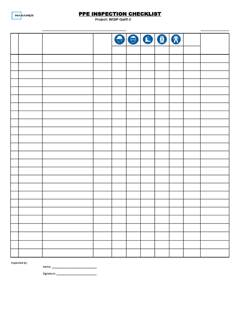 PPE Inspection Checklist for WQIP-Qatif-2 | PDF