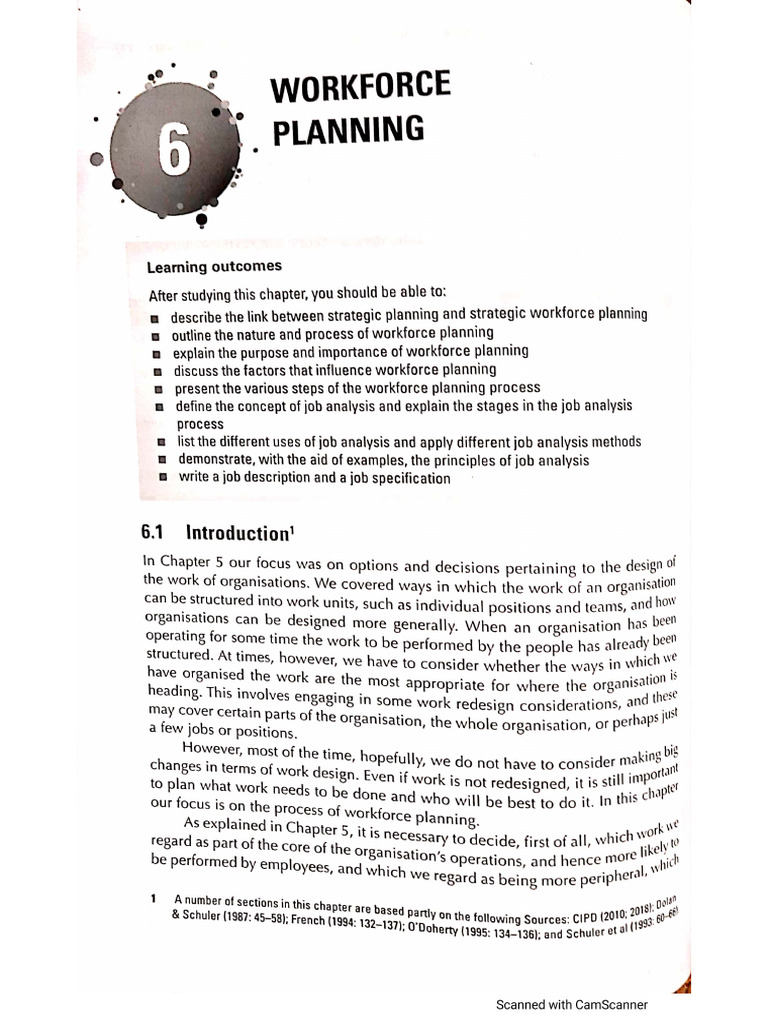 Chapter 6 - Workforce Planning | PDF