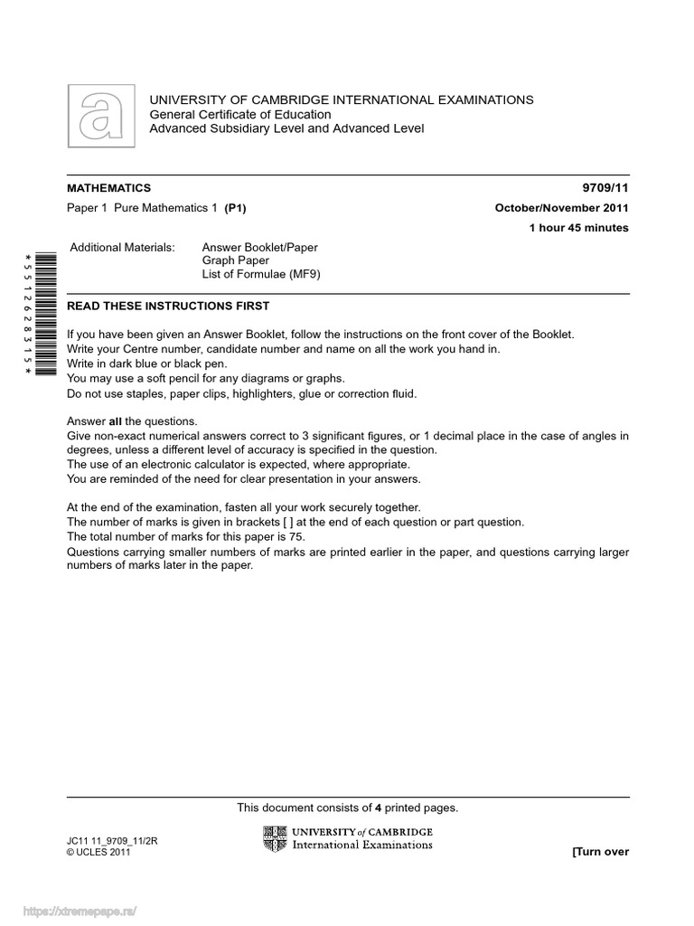 University of Cambridge International Examinations General Certificate ...