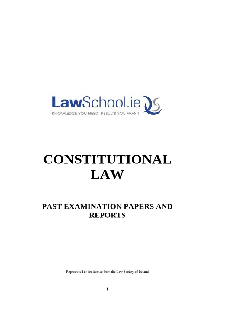 Constitutional Law Exam Papers & Reports | PDF | Republic Of Ireland ...