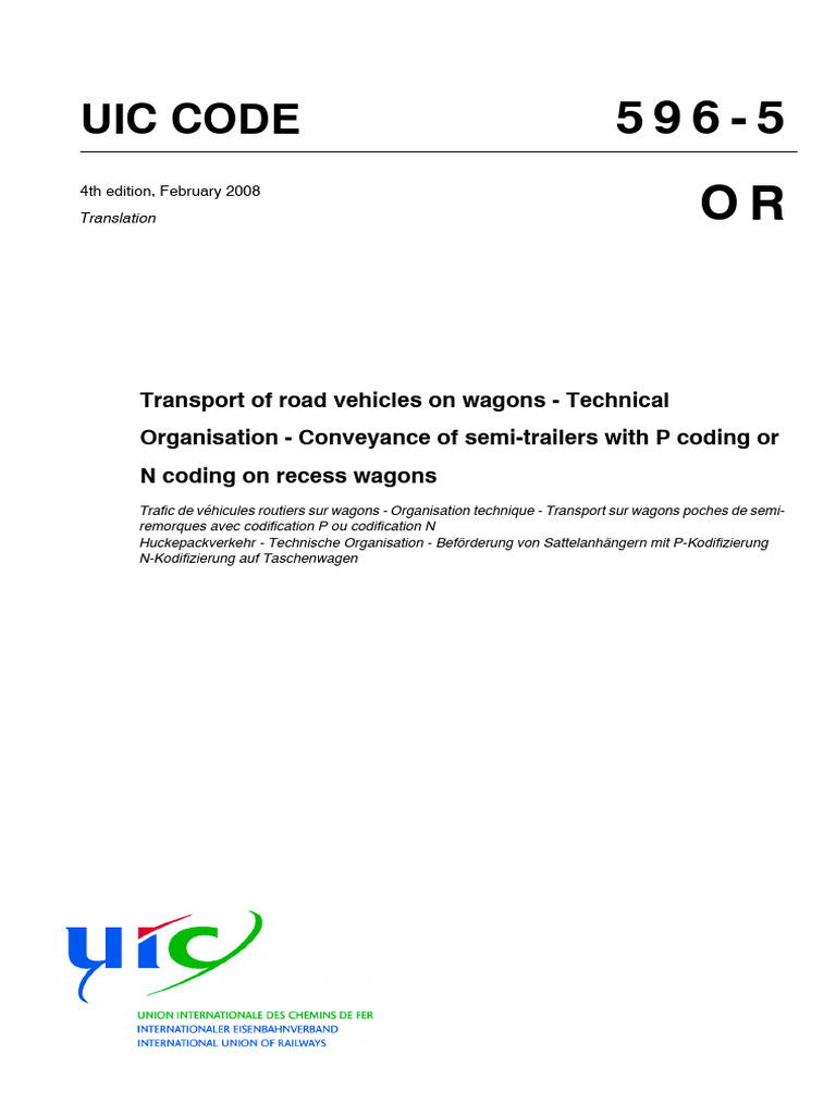 UIC 596-5: Semi-Trailer Transport Guidelines | PDF | Semi Trailer Truck ...