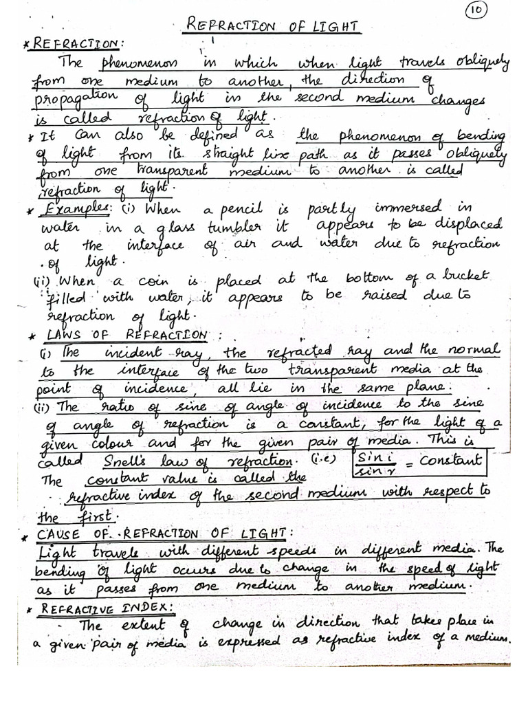 Refraction of Light | PDF