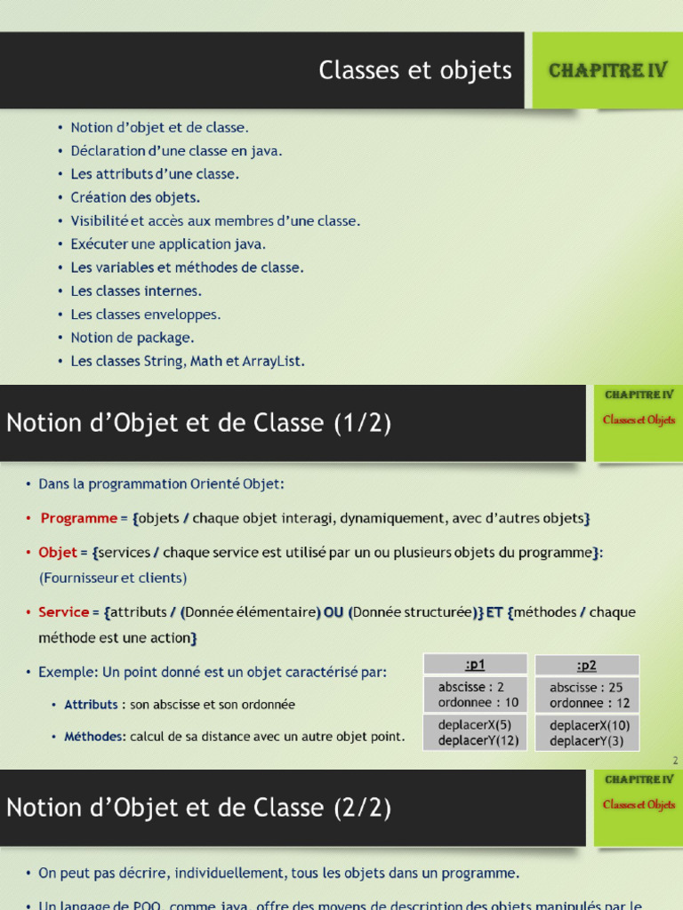Chapitre 4 - Classes Et Objets | PDF