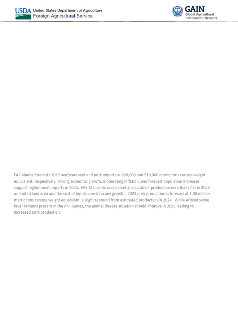 Livestock and Products Annual Manila Philippines RP2024-0027 | PDF | Beef | Pork