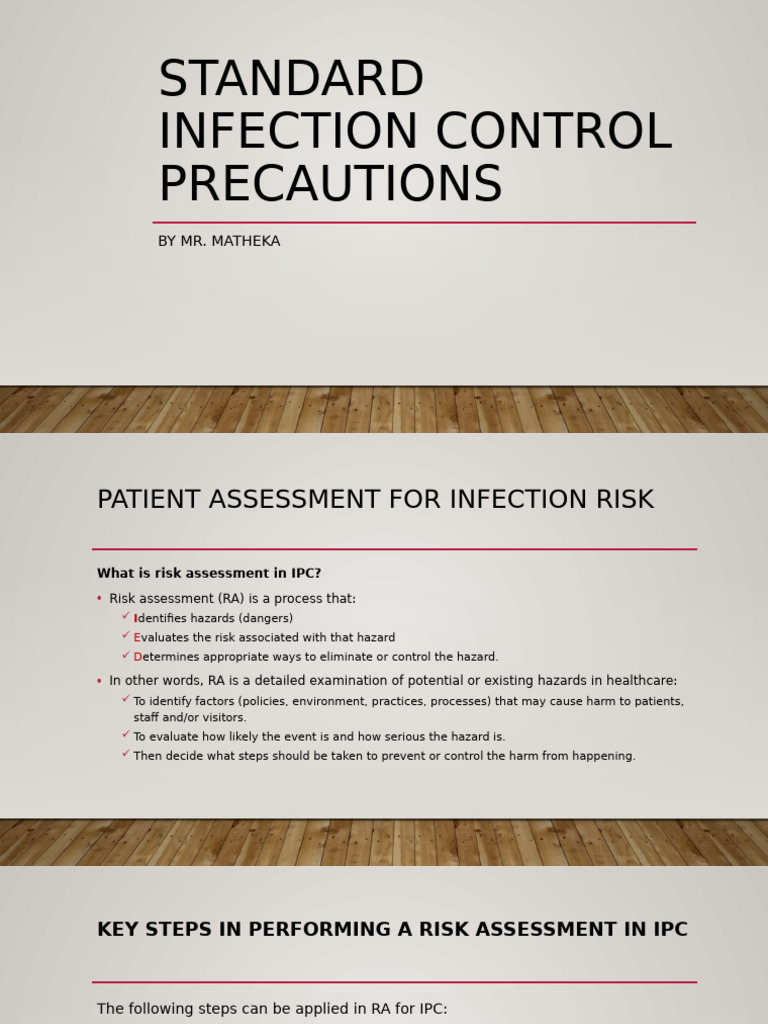 Standard Infection Control Precautions | PDF | Injection (Medicine ...