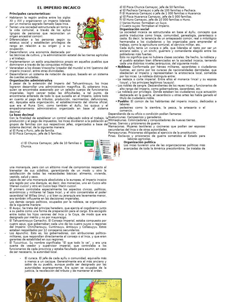 El Imperio Incaico | PDF | Imperio Inca | Nobleza